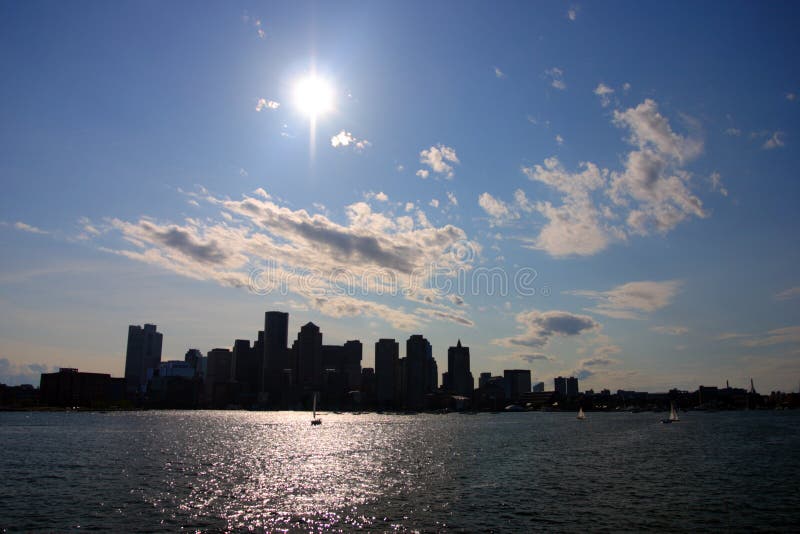 Boston Skyline, Inner Harbor, USA Stock Image - Image of skyline, port ...