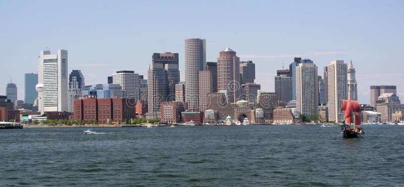 Boston Skyline, Inner Harbor Stock Photo - Image of northeast ...