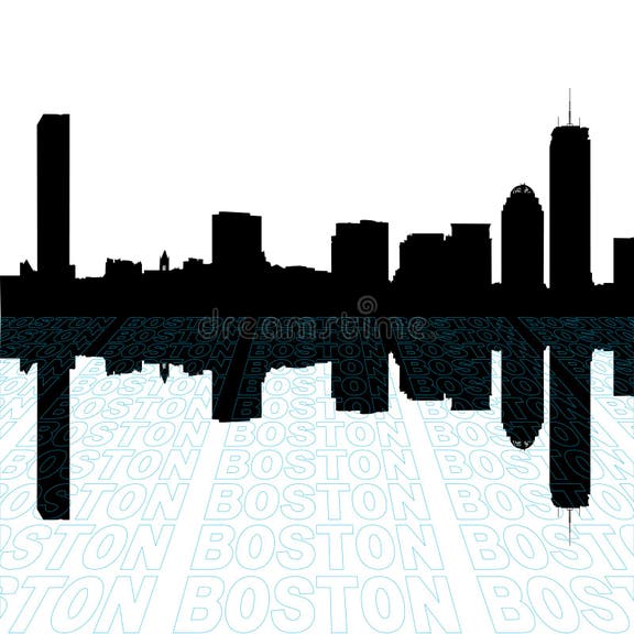 Boston skyline with text stock vector. Illustration of buildings - 12934297