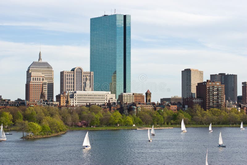 Boston Back Bay Late Afternoon Skyline Stock Image - Image of ...