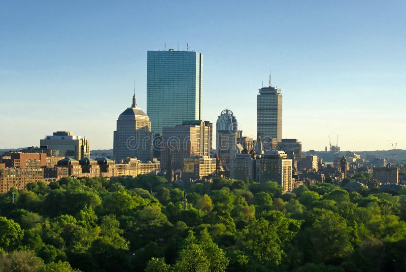 Boston spring sunset stock photo. Image of foliage, buildings - 2517624