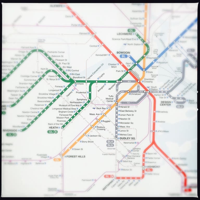 Boston subway map editorial stock image. Image of rail - 77299469