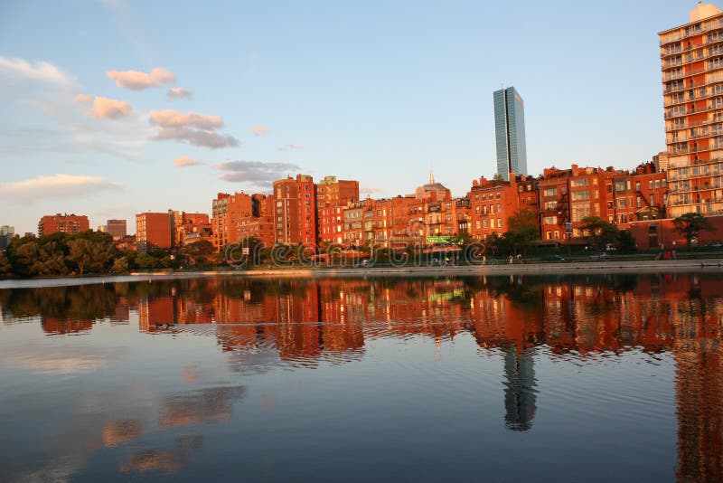 Boston City Skyline from the Common Stock Image - Image of buildings ...