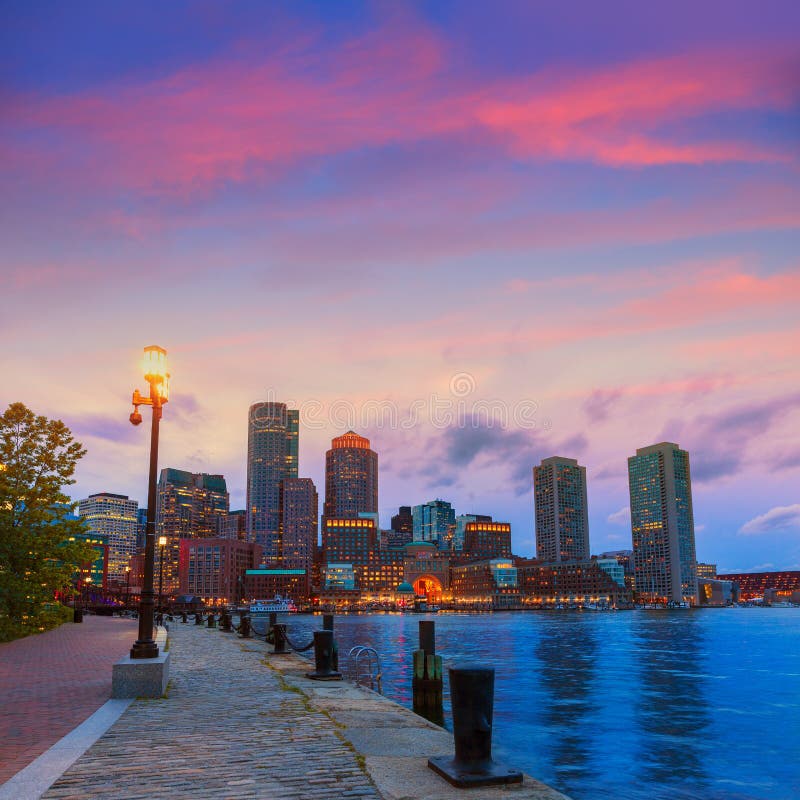 Boston sunset stock image. Image of exterior, america - 23792735