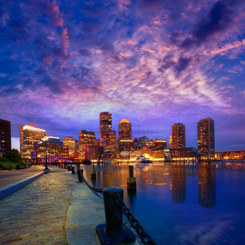 Boston sunset stock image. Image of exterior, america - 23792735
