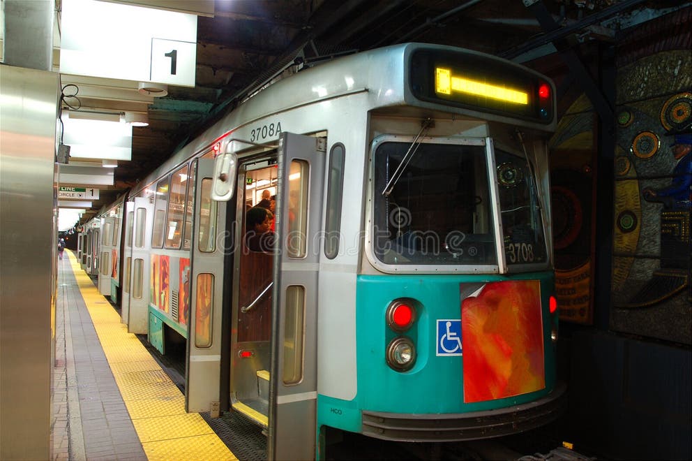 Boston T Green Line editorial stock image. Image of holiday - 177136649