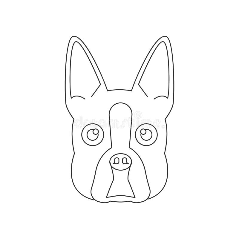 Boston Terrier Face Icon. Element of Dog for Mobile Concept and Web ...