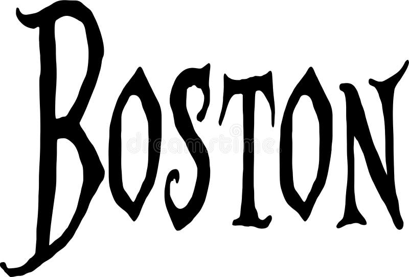 Boston-Textzeichenillustration Vektor Abbildung - Illustration von ...