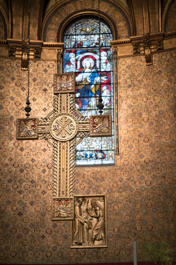 Boston Trinity Church stock photo. Image of arch, cross - 89792668