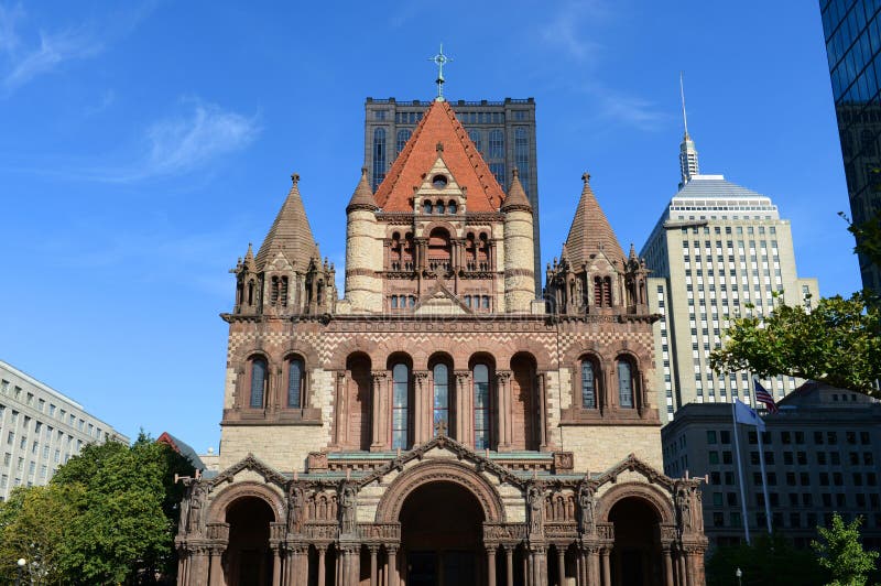 Boston Trinity Church, USA stock image. Image of religion - 36676909