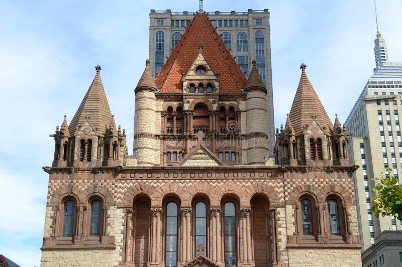 Boston Trinity Church, USA stock photo. Image of back - 43485992