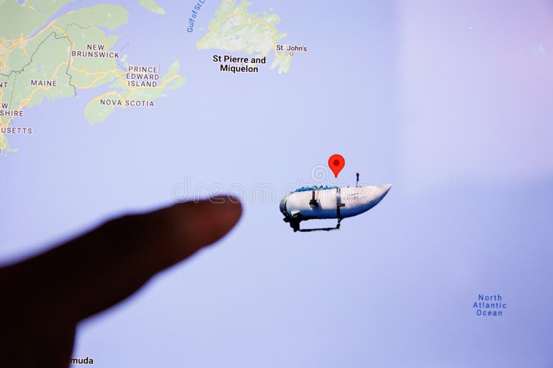 Missing Titanic Submarine OceanGate Place of Disappearance on Map ... Missing Titanic Submarine OceanGate Place of Disappearance on Map ...