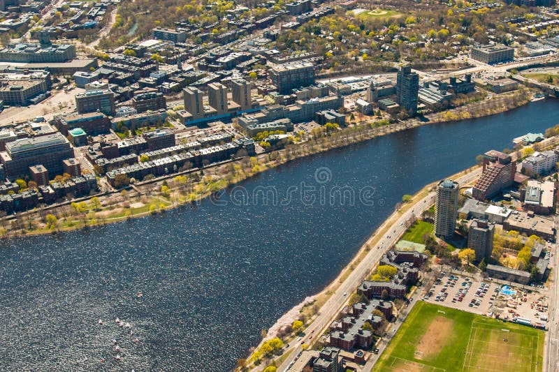 Boston University, Charles River, and MIT Aerial Stock Photo - Image of ...