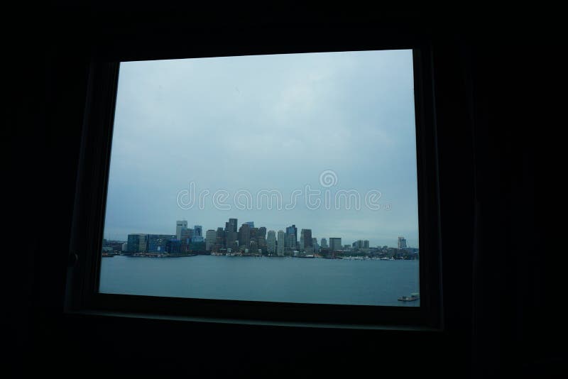 Boston Waterfront Hotel Window Stock Image - Image of coast, cityscape ...