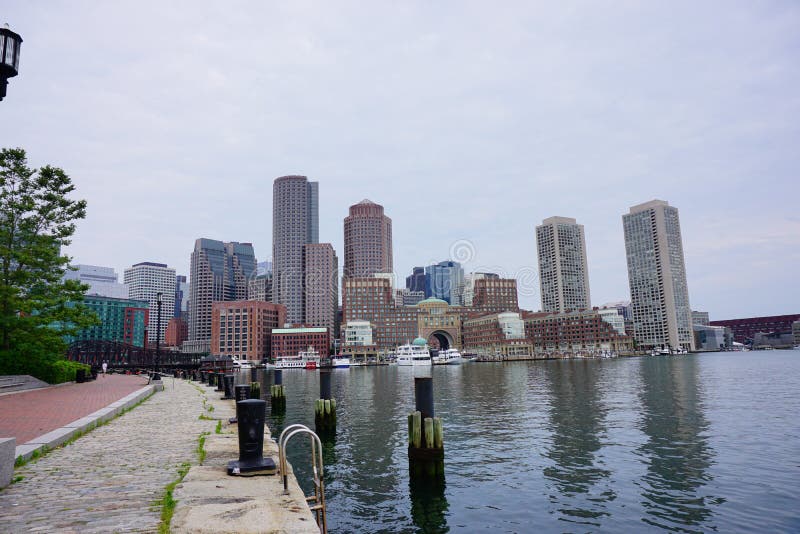 Boston Waterfront Landscape Editorial Photography - Image of cityscape ...