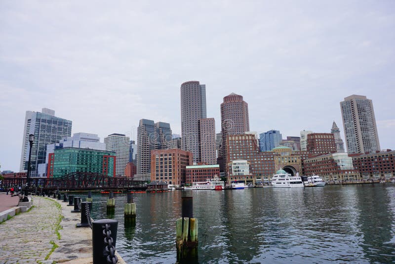 Boston Waterfront park editorial stock photo. Image of city - 98704248