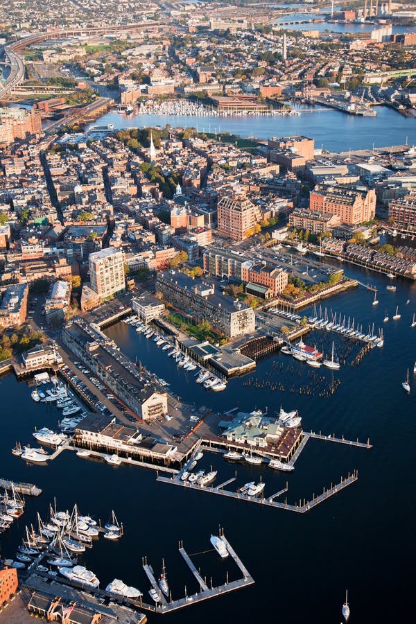Boston Wharf stock photo. Image of buildings, aerial - 26129096