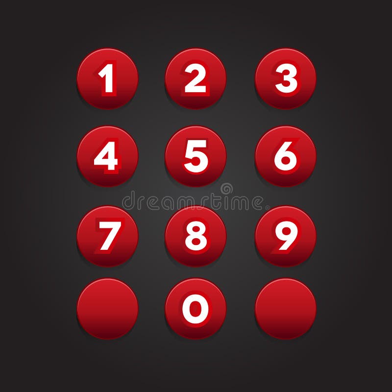 Botão Ajustado Do Círculo Do Número Ilustração do Vetor - Ilustração de ...