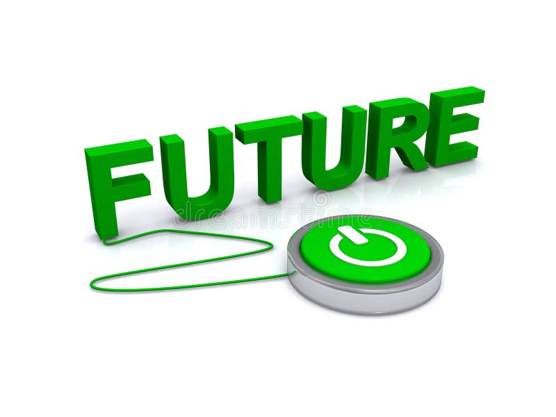 Botão Do Poder E Futuro Da Palavra Ilustração Stock - Ilustração de ...