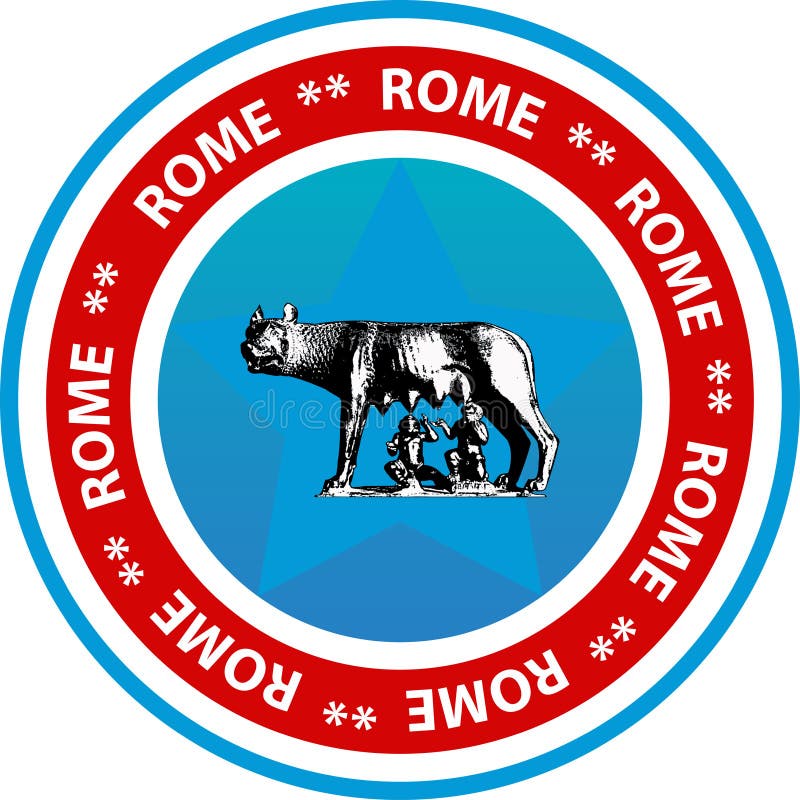 Lobo De Capitoline Símbolo Da Cidade De Roma Ilustração Tirada Do ...