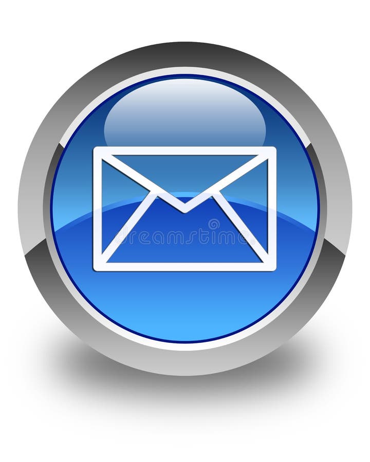 Botão Redondo Azul Lustroso Do ícone Do Email Ilustração Stock ...