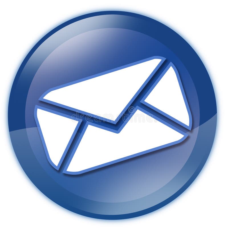 Botón De Cristal Azul Del Email Stock de ilustración - Ilustración de ...