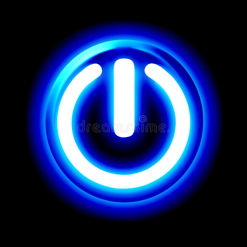 Botón de encendido stock de ilustración. Ilustración de azul - 5879484