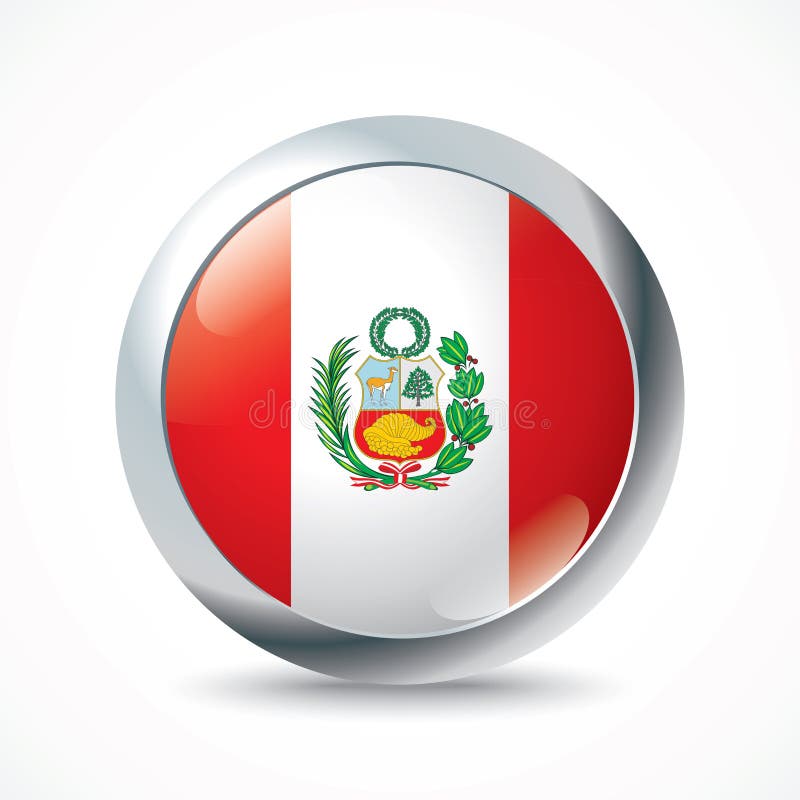 Botón De La Bandera De Perú Ilustración del Vector - Ilustración de ...
