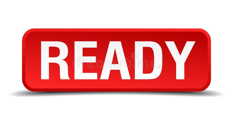 Botón listo ilustración del vector. Ilustración de rojo - 121049741