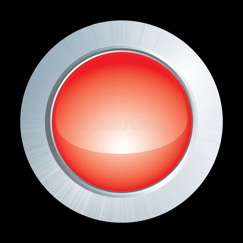 Botón rojo del vector ilustración del vector. Ilustración de esfera ...
