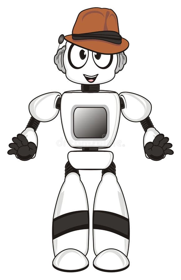Bot in brown hat stock illustration. Illustration of intelligent - 95759802