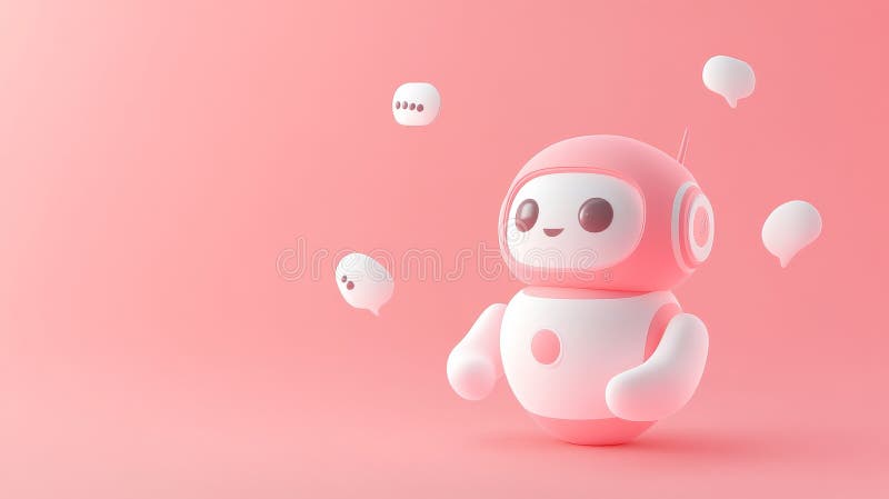 Bot Character Pointing at Speech Bubbles and Taking Notes - Modern ...
