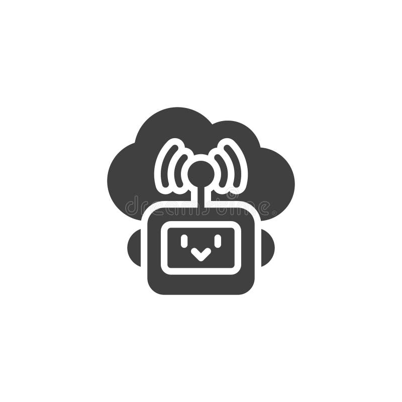 Bot with a Cloud Vector Icon Stock Vector - Illustration of clipart ...