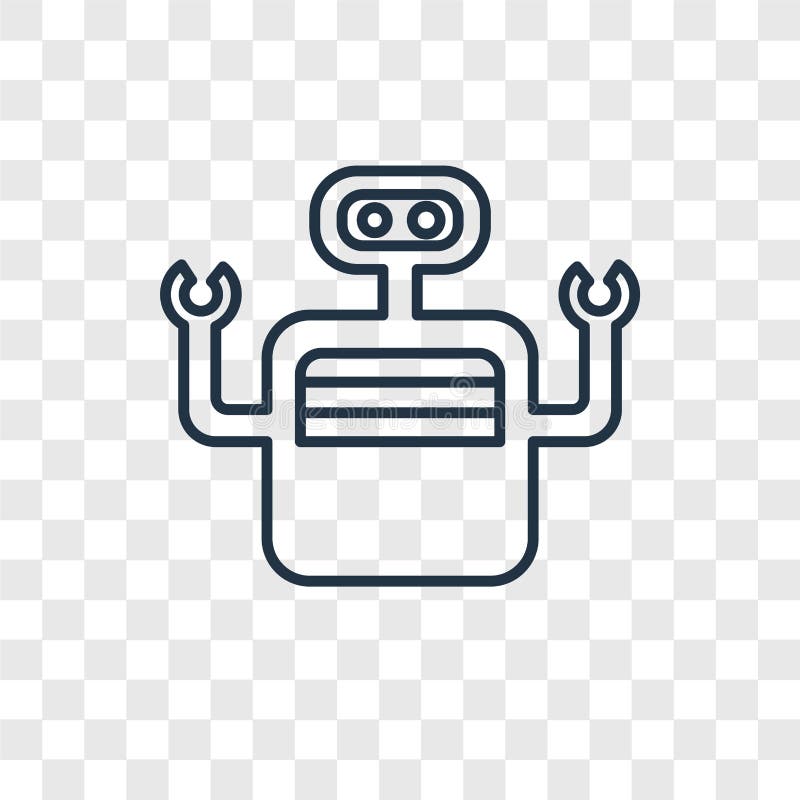 Bot Concept Vector Linear Icon Isolated on Transparent Background, Bot ...