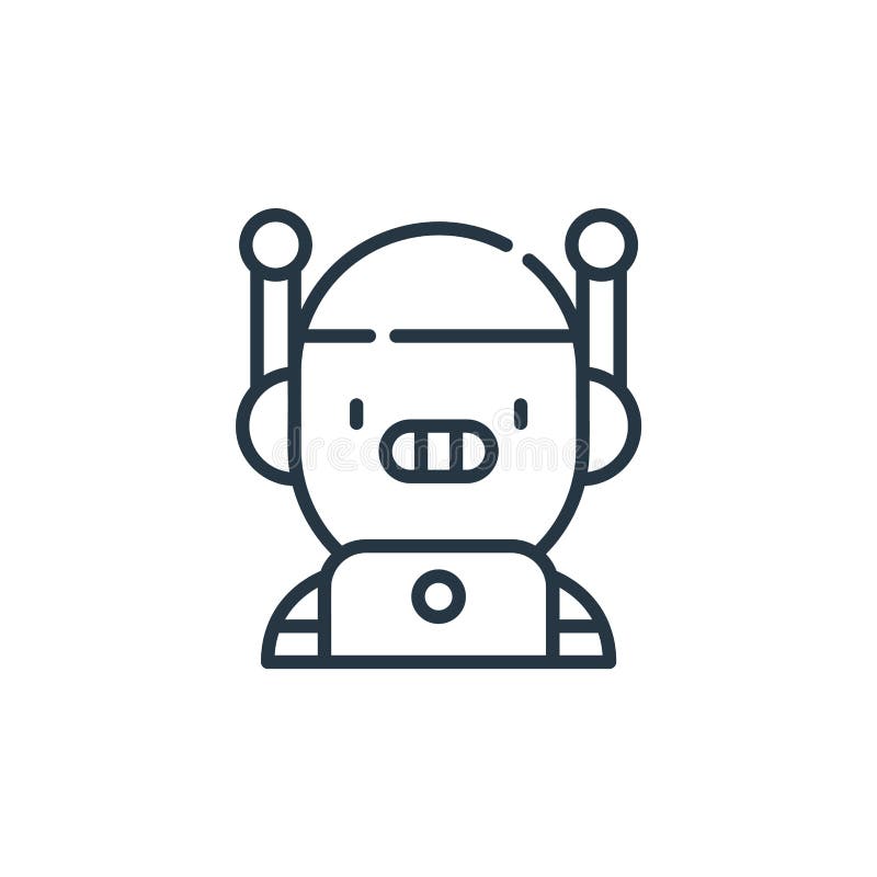 Bot Icon Vector from Cyber Security Concept. Thin Line Illustration of ...