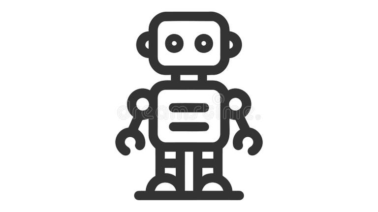 Bot Line Icon. Vector Symbol in Trendy Flat Style on White Background ...