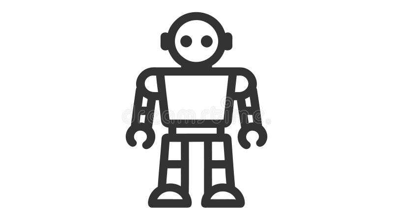 Bot Line Icon. Vector Symbol in Trendy Flat Style on White Background ...