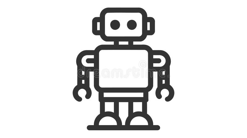 Bot Line Icon. Vector Symbol in Trendy Flat Style on White Background ...