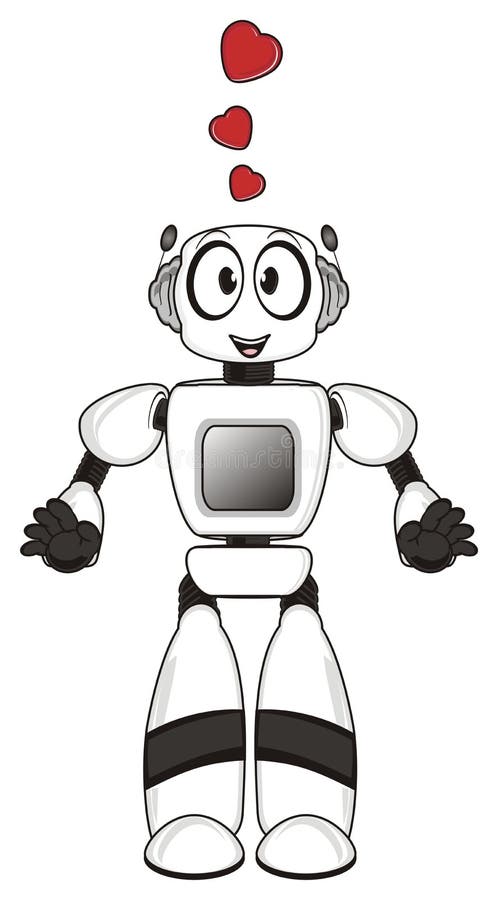 Bot in love stock illustration. Illustration of pose - 95759268