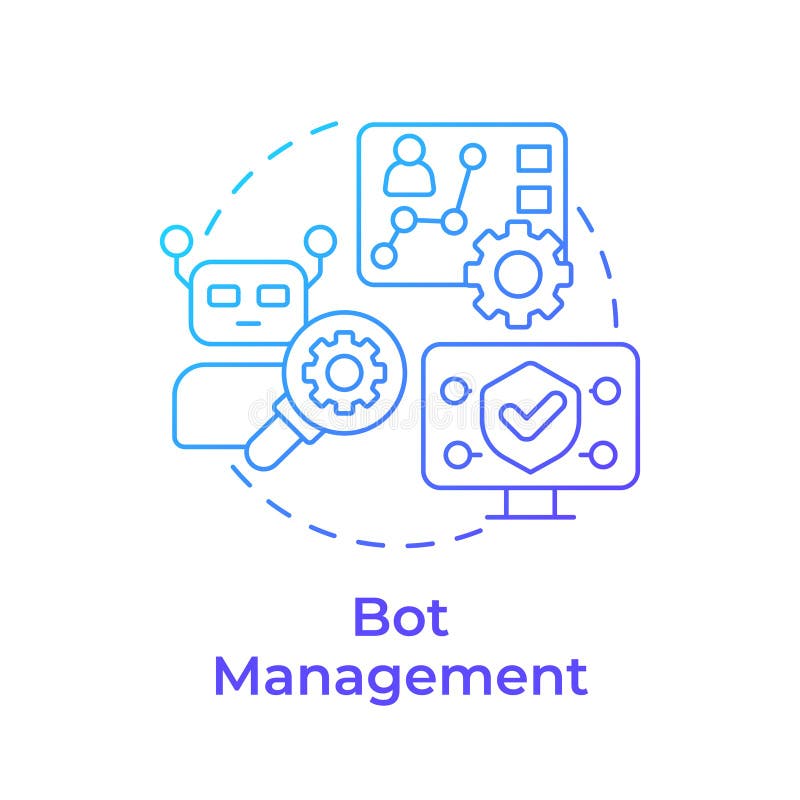 Bot Management Blue Gradient Concept Icon Stock Vector - Illustration ...