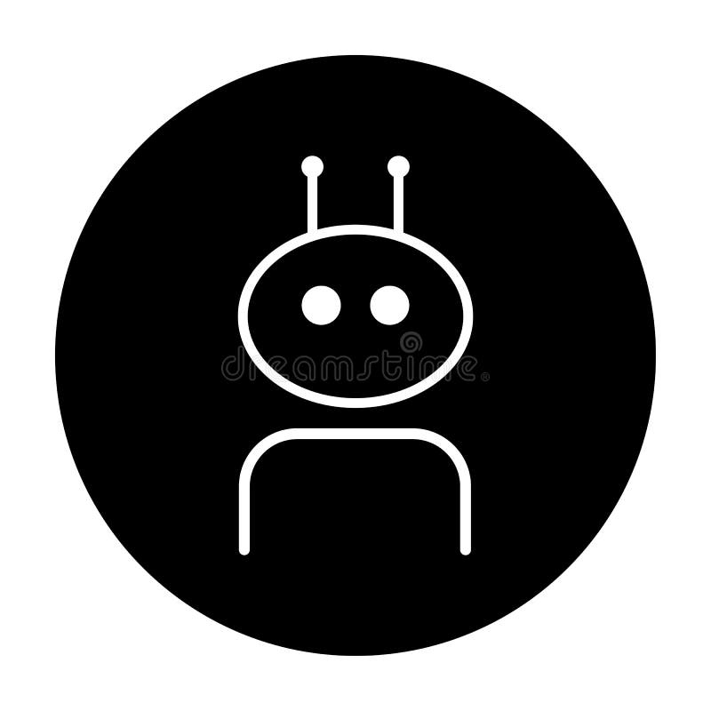Bot Outline Vector Icon on White Background Stock Vector - Illustration ...