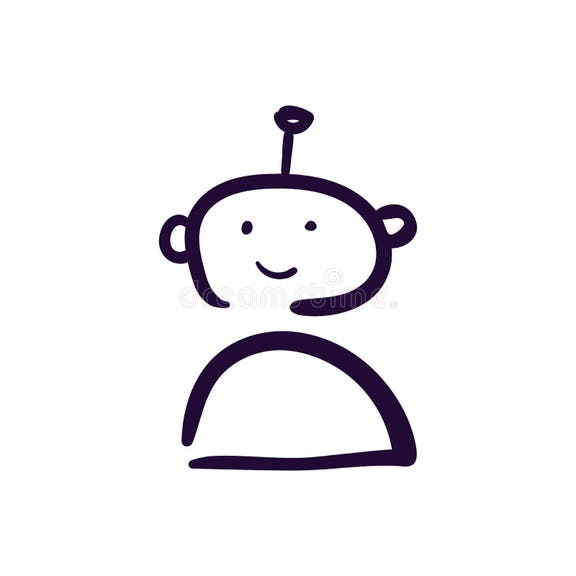Bot Outline Vector Icon on White Background Stock Vector - Illustration ...