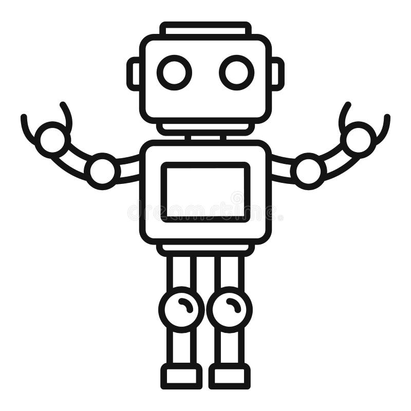 Bot Robot Icon, Outline Style Stock Vector - Illustration of chat ...