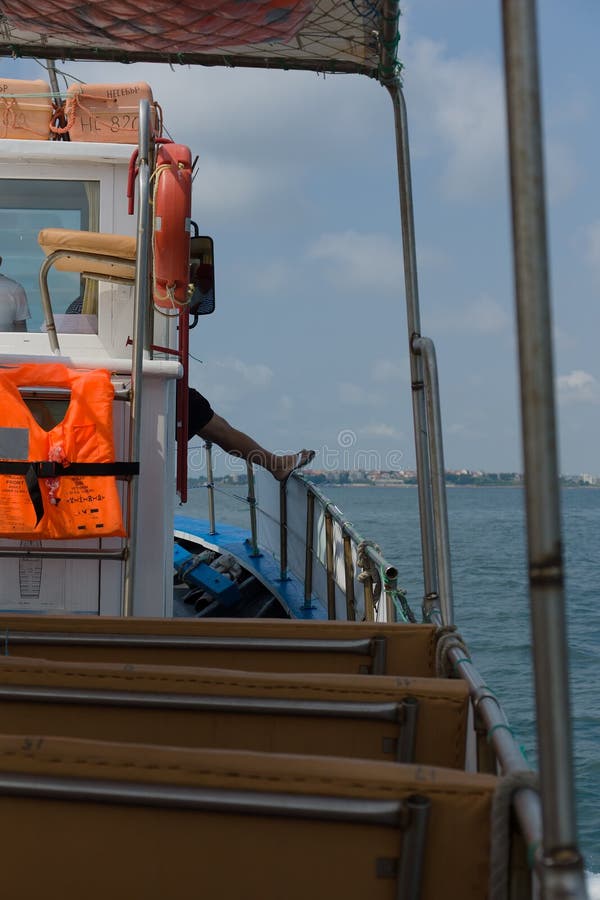 Bot in sea stock photo. Image of speed, clear, tilt, boat - 52657612