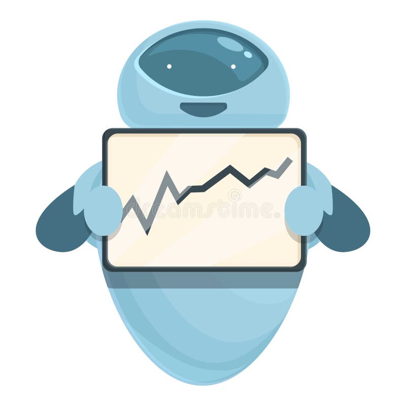 Bot Trade Graph Icon Cartoon Vector. Worker Study Stock Vector ...