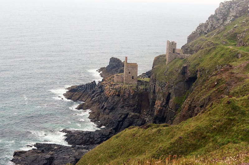 Botallack Mine and Coastline,St Just,Cornwall Stock Image - Image of ...