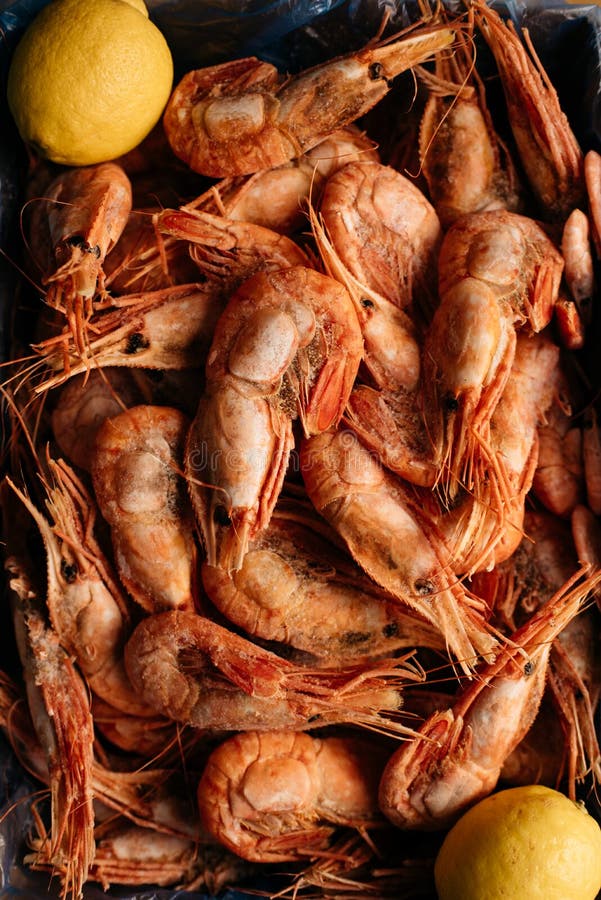 Fresh Botan Shrimp and Lemon Stock Photo - Image of botan, marine ...