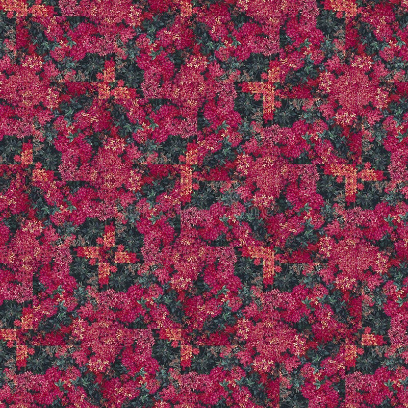 Botanic Motif Collage Composition Pattern Stock Illustrations – 3 ...