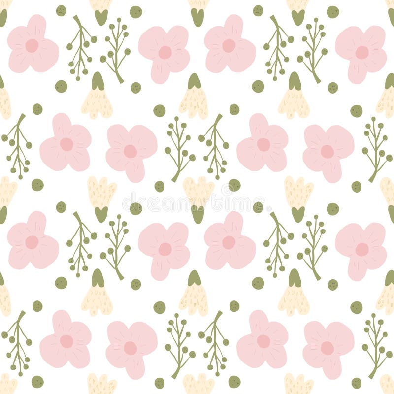 Botanic Repeat Cover. Floral Seamless Pattern. Flowers Elements Endless ...