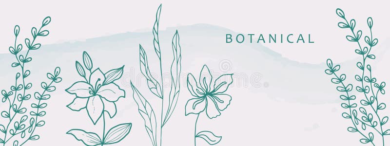 Botanical Abstract Background with Floral Design Stock Vector ...